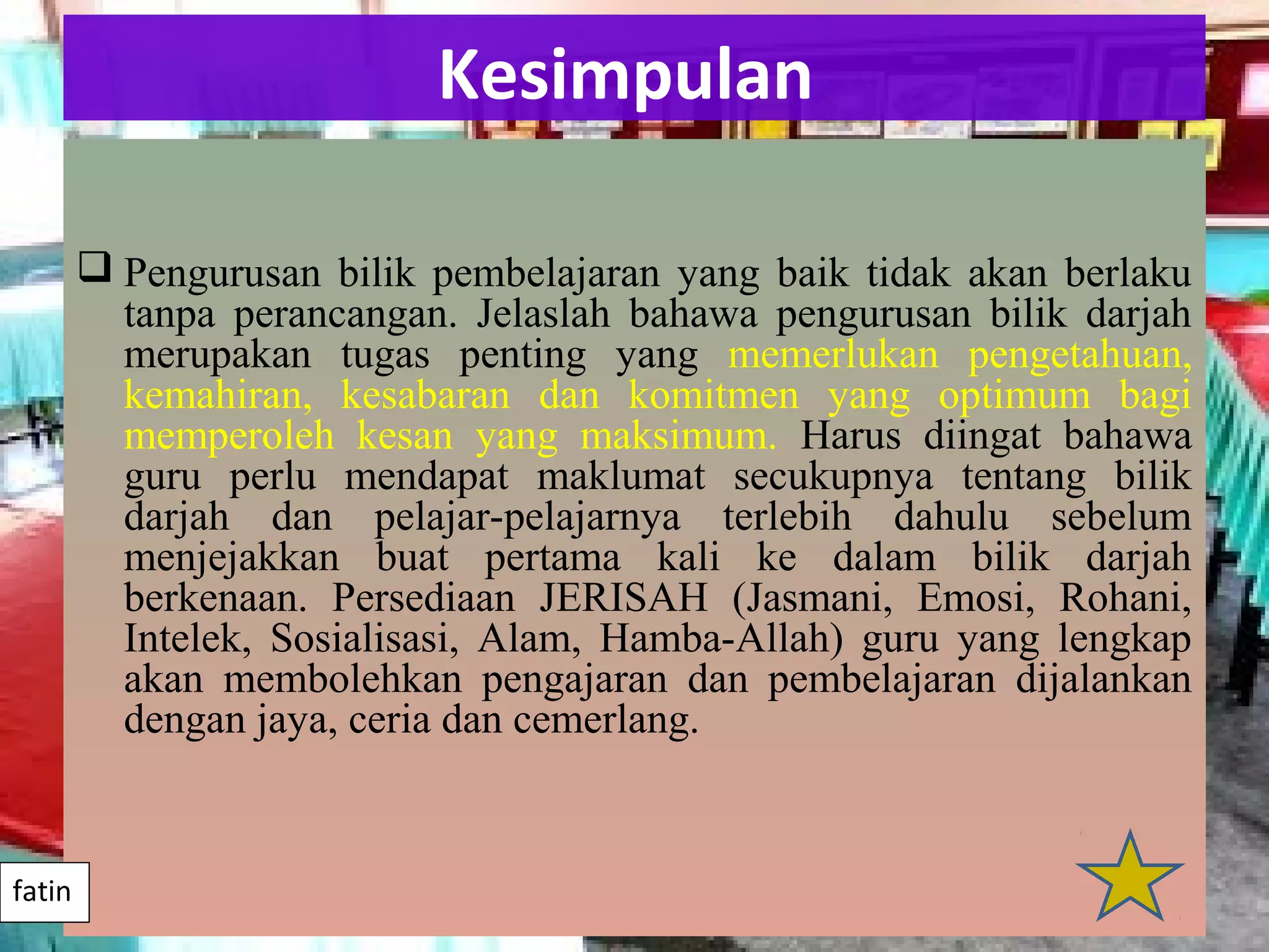 Kps powerpoint, STRATEGI MENGURUS BILIK DAJAH | PPT