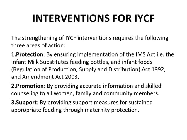 IYCF | PPT | Pregnancy | Reproductive Health