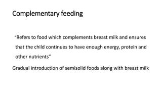 IYCF - complementary feeding -1.pdf imp topic of pediatrics | PDF