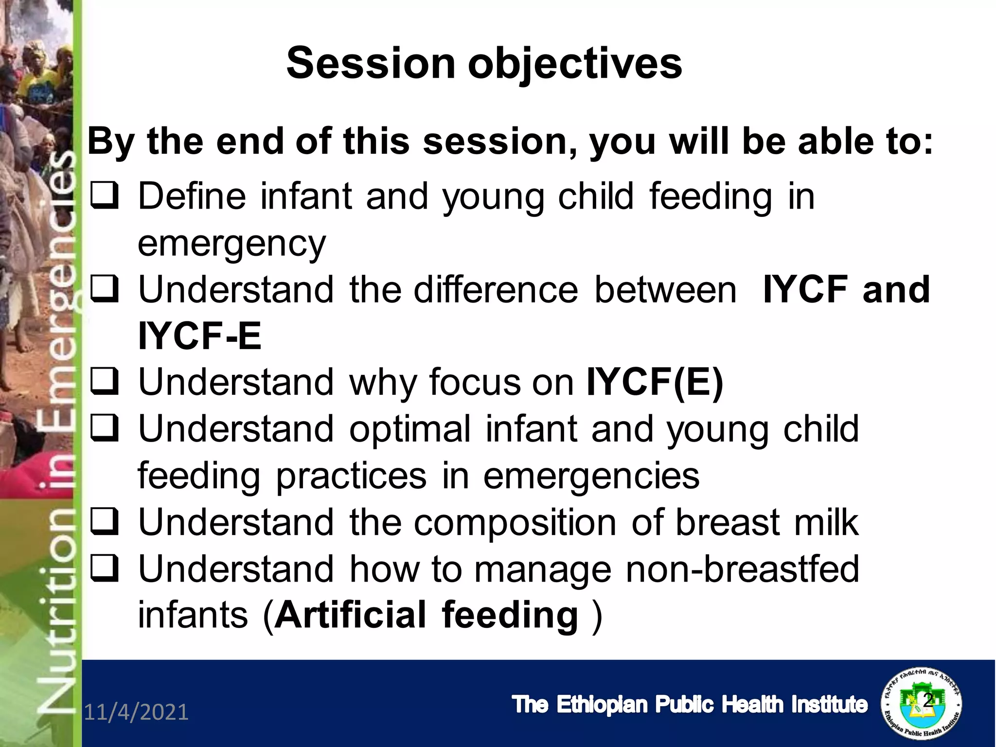 IYCF_E The Ethiopian Public Health Institute October 2021 | PDF