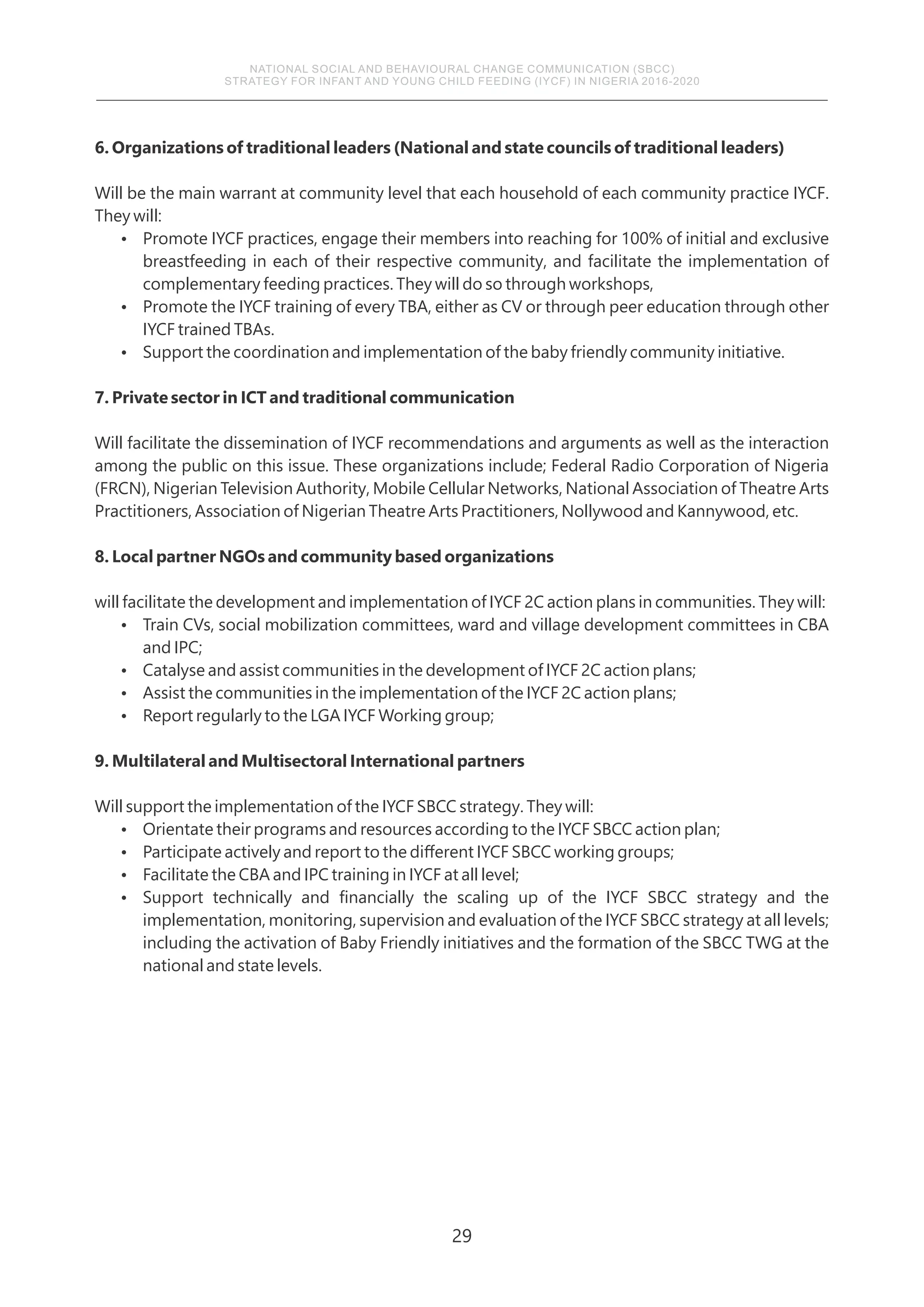 Nigeria National Social and behavior Change Strategy for infant and ...