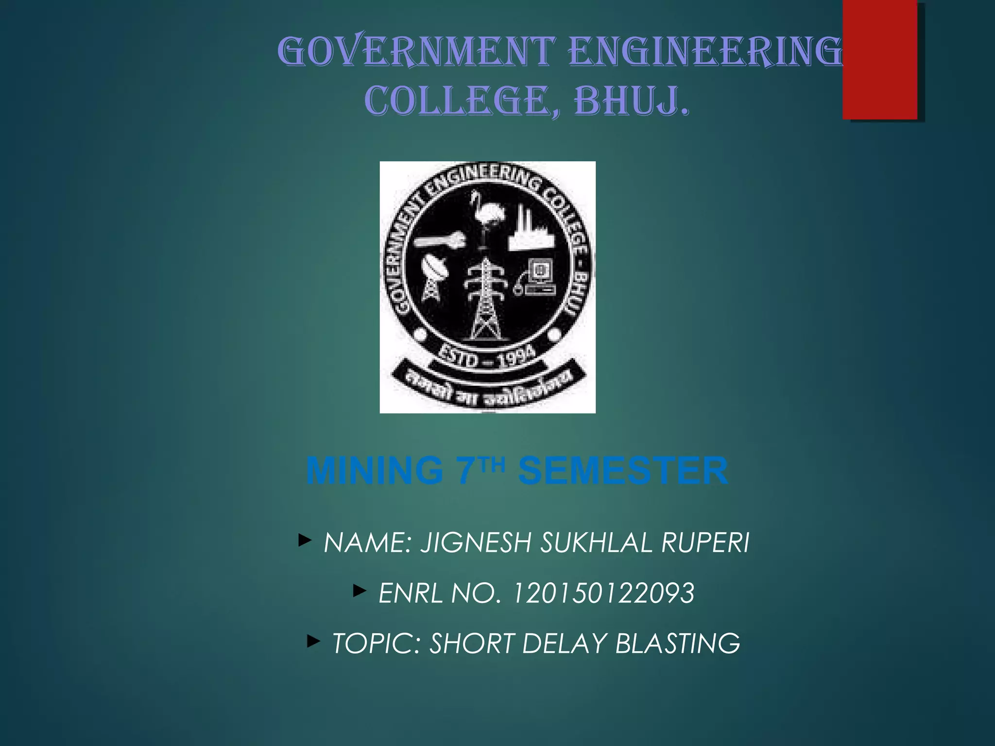 ROCK FRAGMENTATION short_delay_blasting | PPT