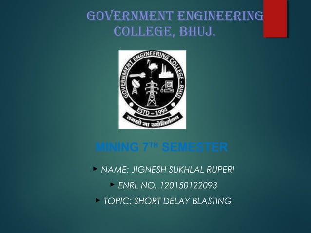 ROCK FRAGMENTATION short_delay_blasting | PPT