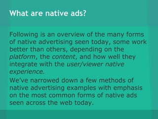 Examples of native advertising | PPT