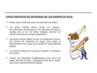 PROCEDIMIENTOS DE SEGURIDAD IZAJE DE CARGAS | PPTX