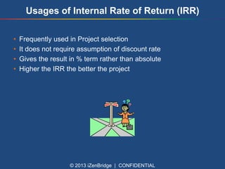 iZenBridge's PMP® Math Series: Project Selection : PV , NPV, IRR, BCR ...