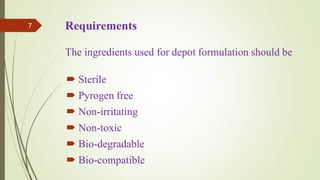 Injectable Depot Preparations by Izharahemad Ansari | PPT