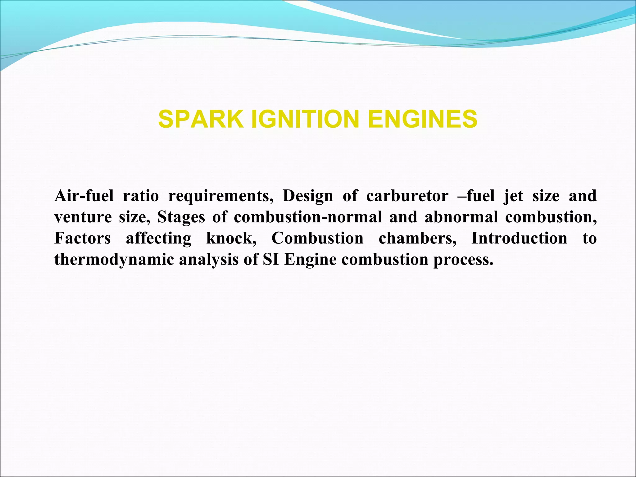 Advanced IC engines Unit i | PPT