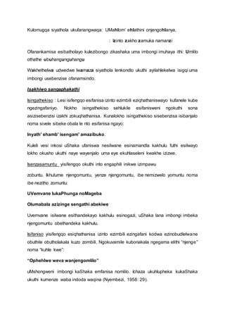 Izibongo zamakhosi | PDF