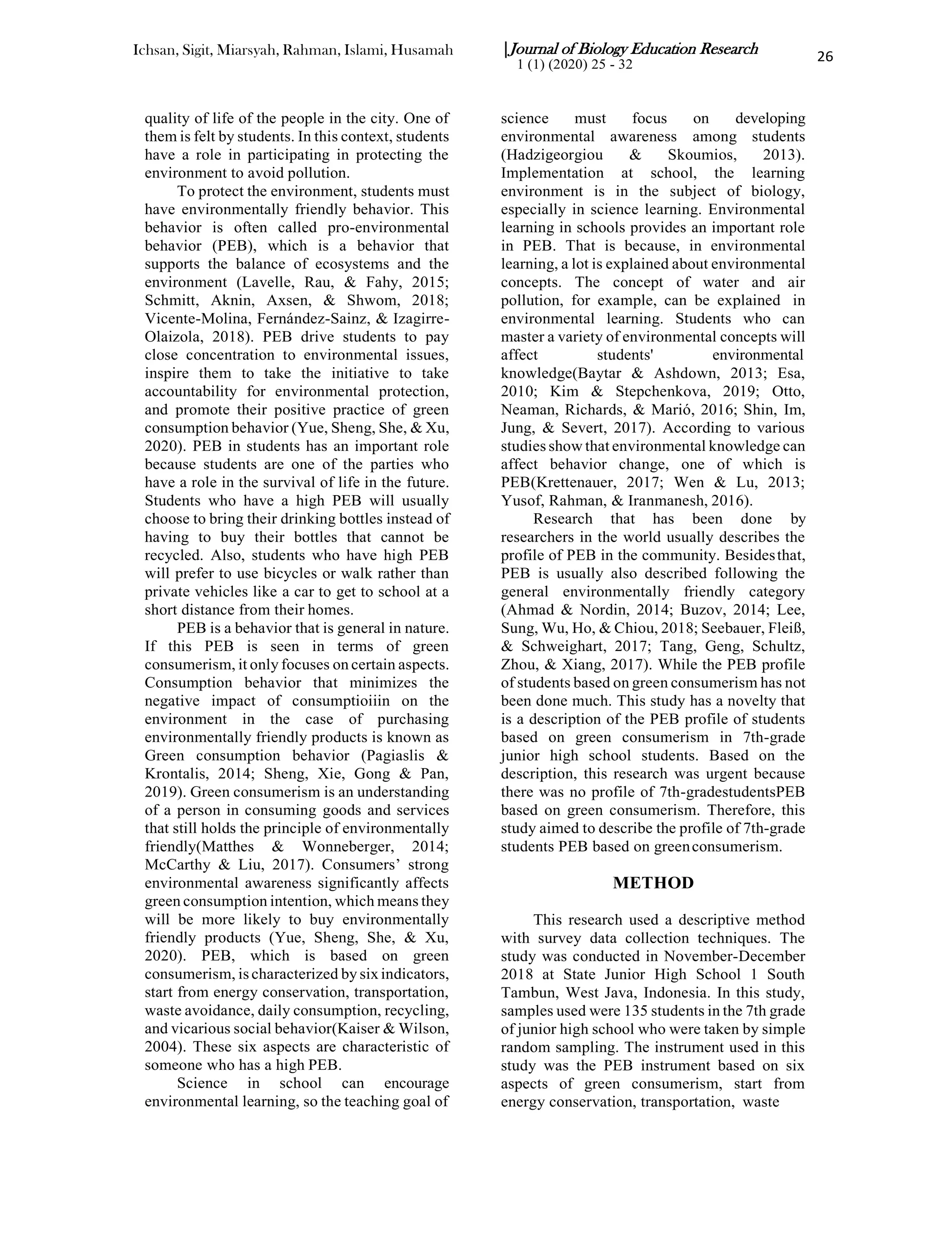 Green Consumerism in Environmental Learning: 7th-grade Students ...