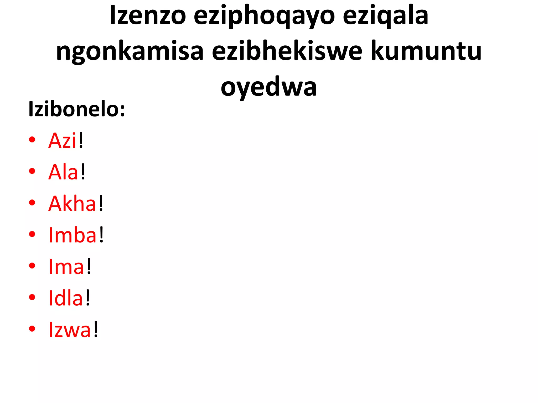 Izindlela zesenzo (2) | PPTX