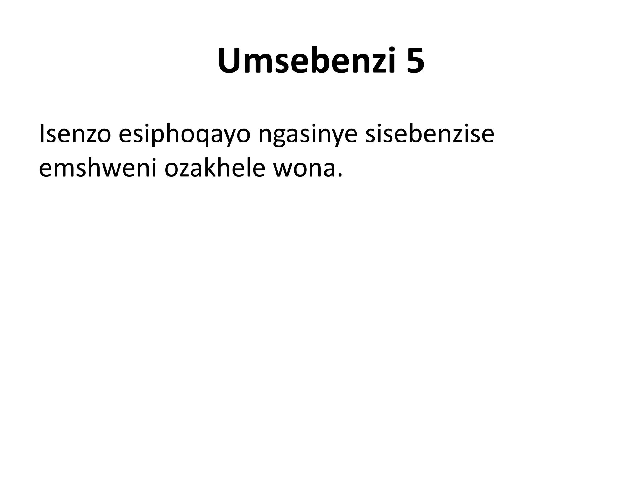 Izindlela zesenzo (2) | PPTX
