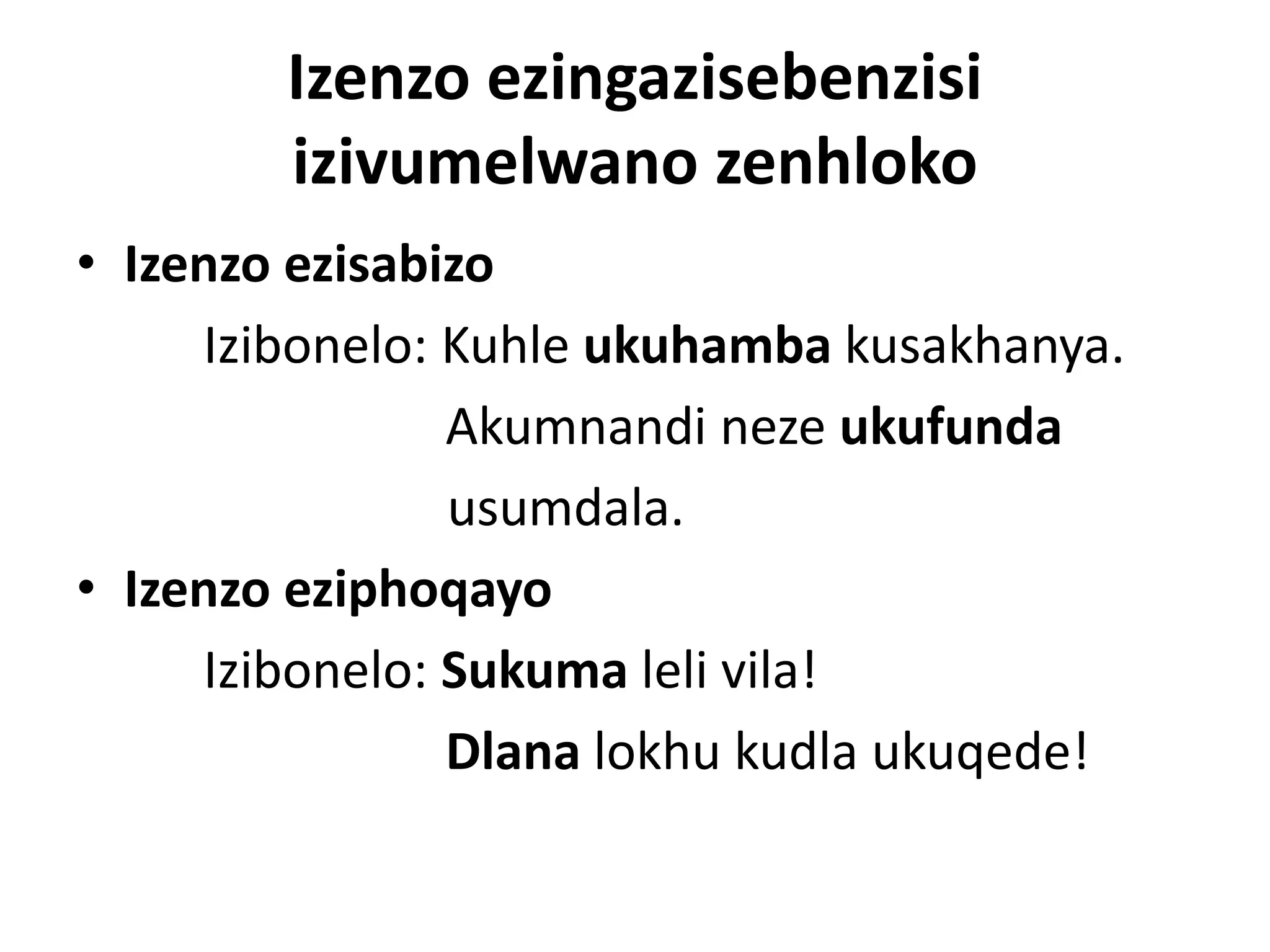 Izindlela zesenzo (2) | PPTX