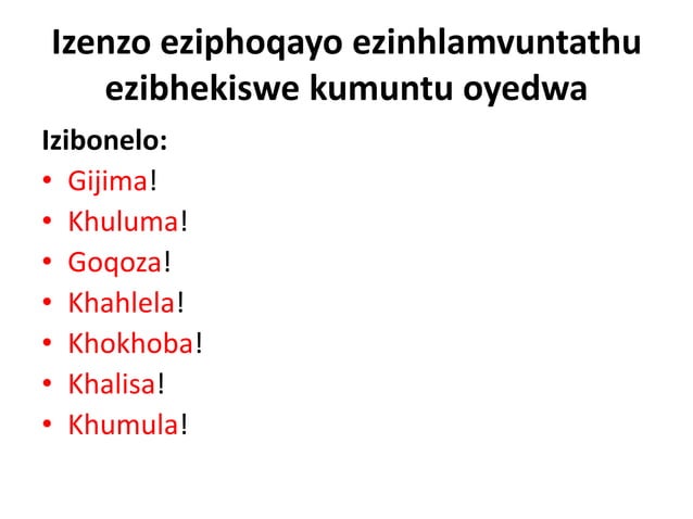 Izindlela zesenzo (2) | PPTX