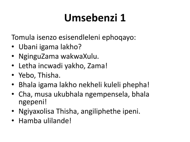 Izindlela zesenzo (2) | PPTX