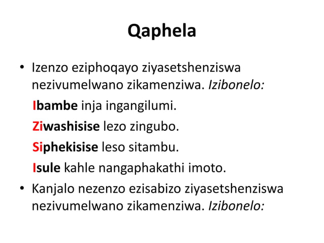 Izindlela zesenzo (2) | PPTX