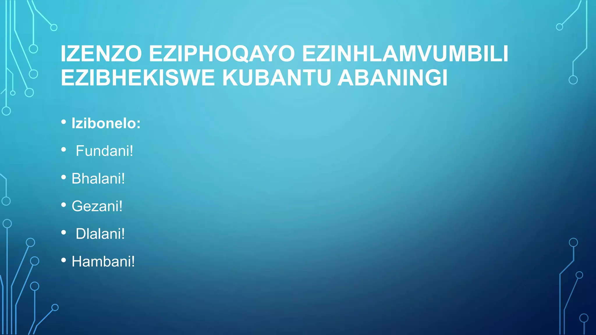 Izindlela zesenzo tst3 b | PPTX