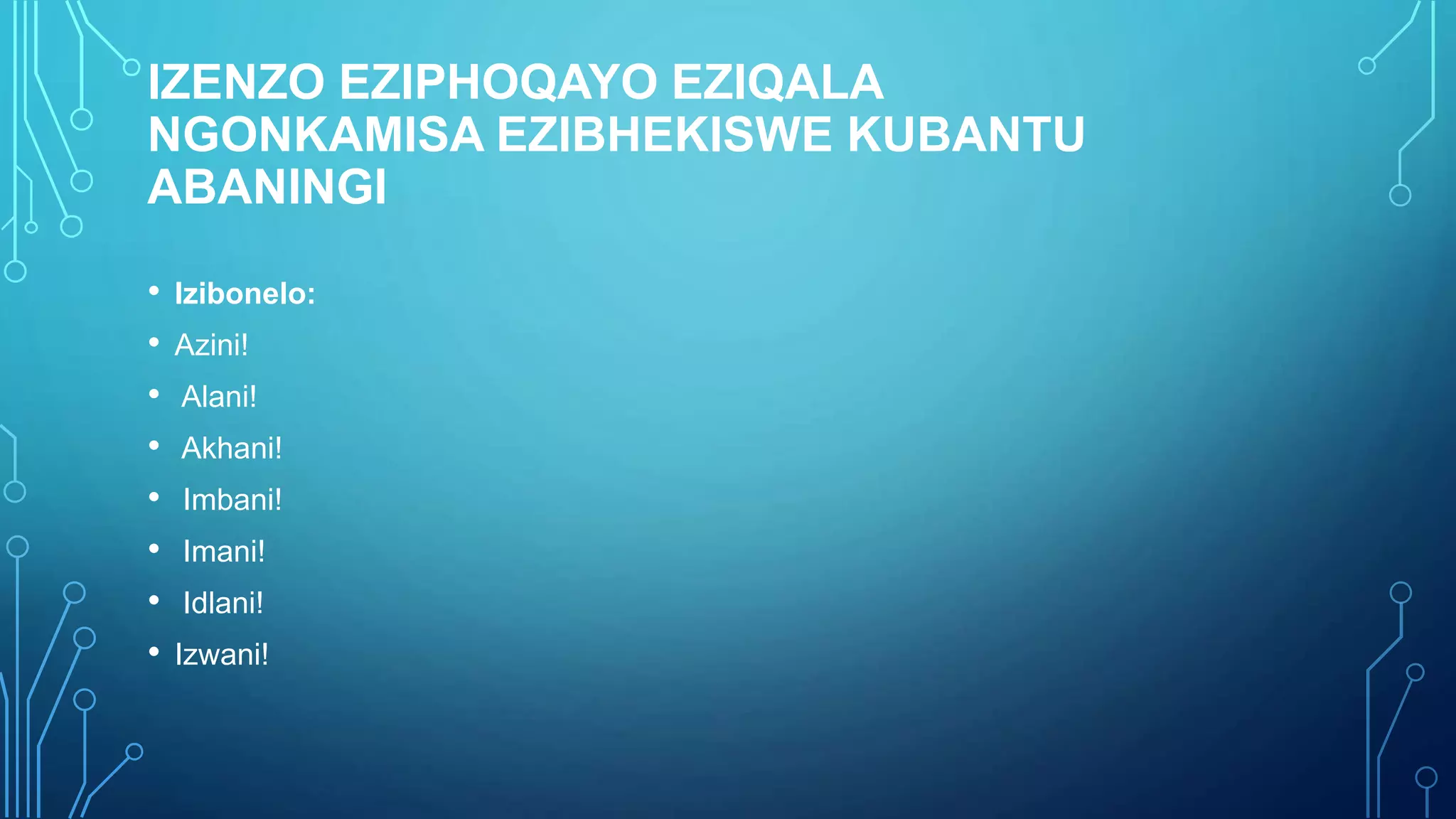 Izindlela zesenzo tst3 b | PPTX