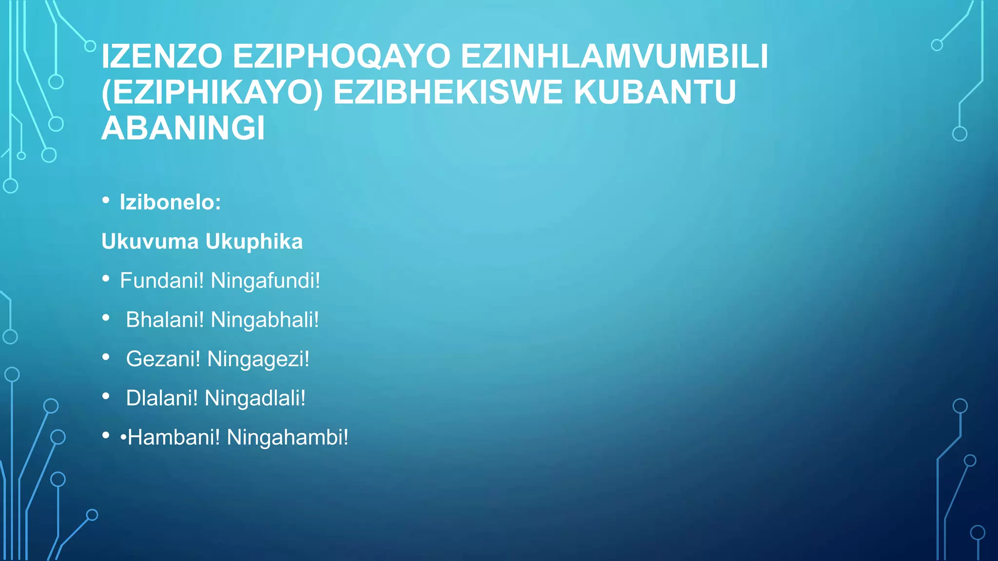 Izindlela zesenzo tst3 b | PPTX