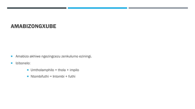 Izinhlobo Zamabizo (Types of Nouns) IsiZulu Ibanga 8 | PDF