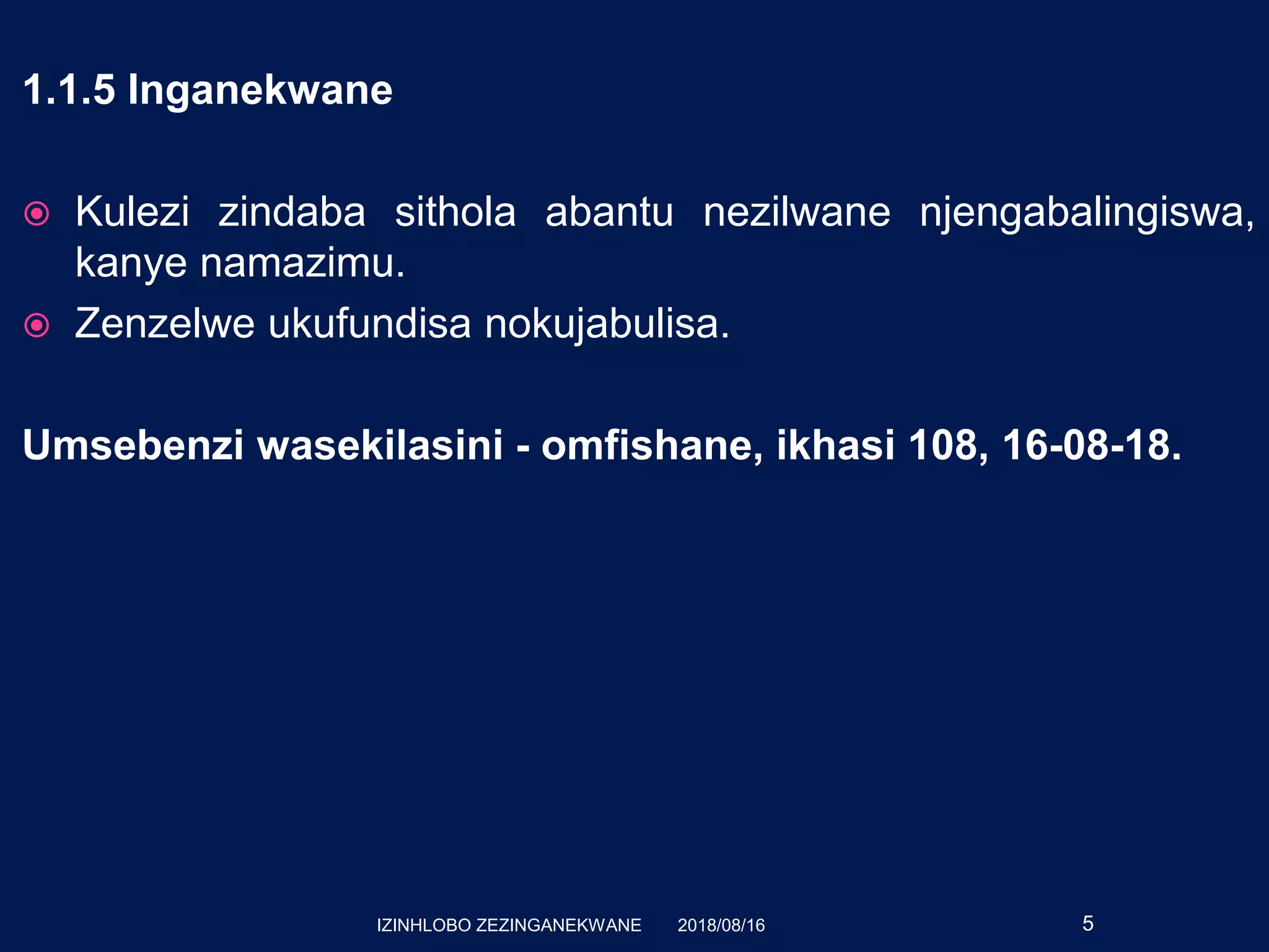 Izinhlobo zezinganekwane | PPTX