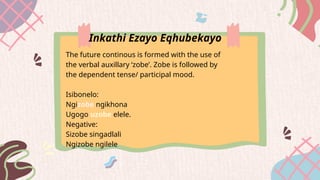 Izinkathi Zesenzo Tenses: How verbs are changed into other tenses | PPTX