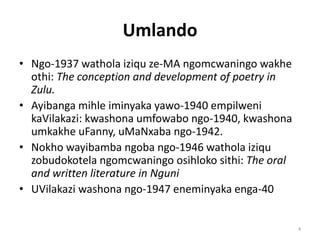 Izinkondlo zika bw vilakazi | PPTX