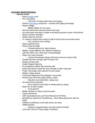 Power Reduction Techniques | DOCX