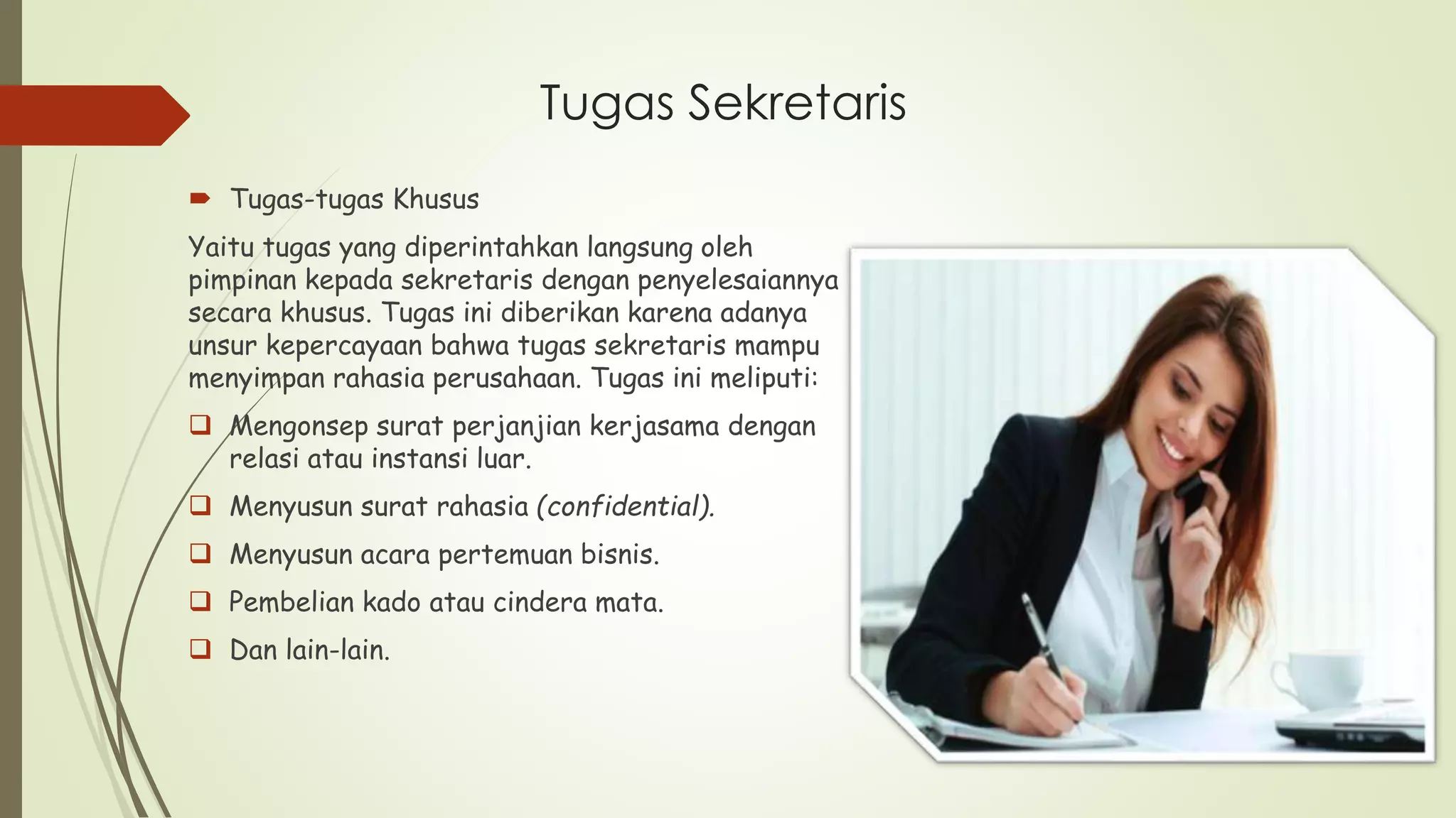 Tugas peranan sekretaris | PPTX