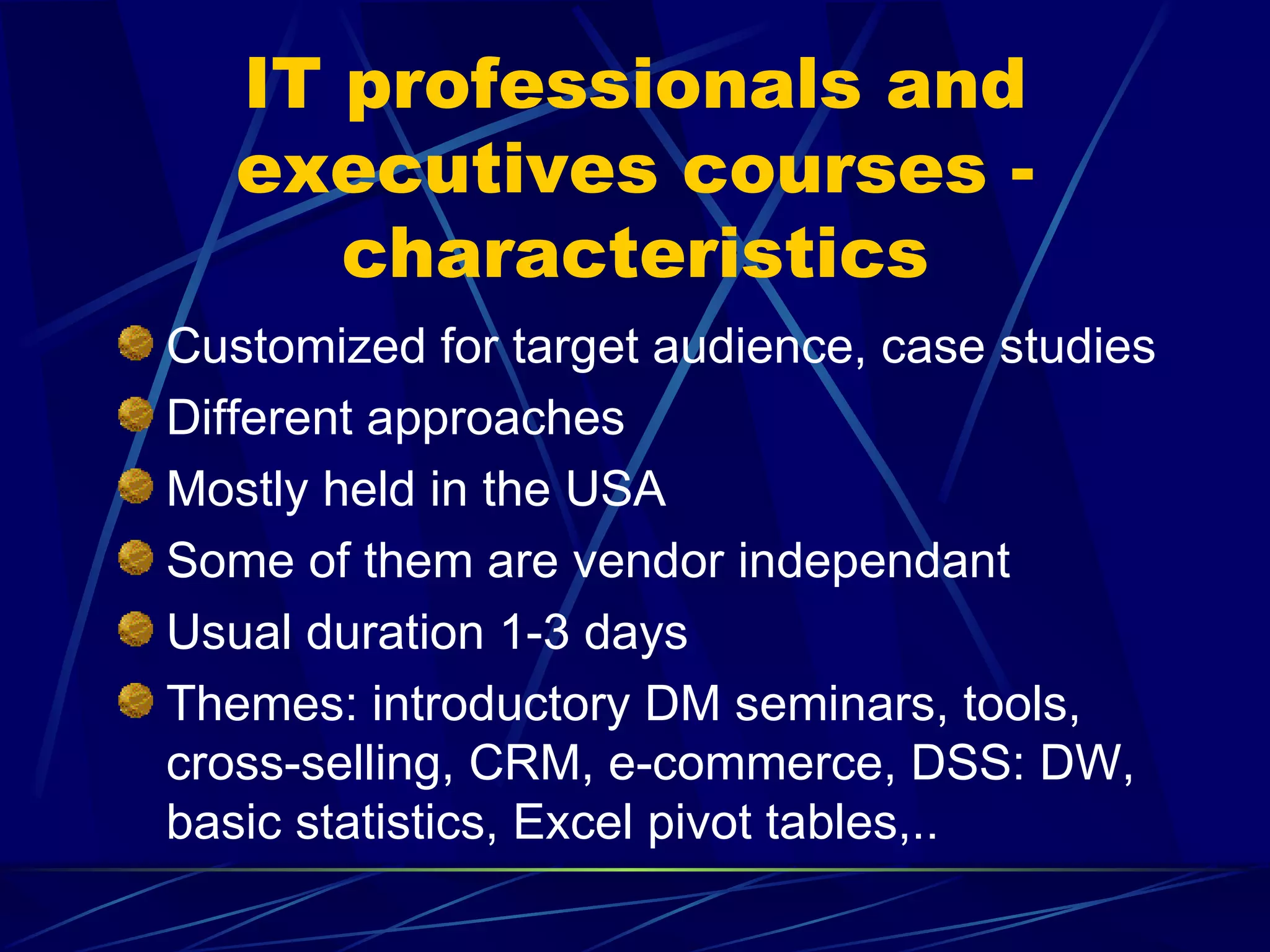 Izobrazevanje za data-mining | PPT | Computer Software and Applications | Computing