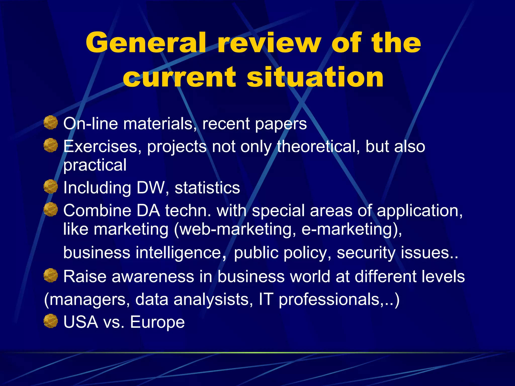 Izobrazevanje za data-mining | PPT | Computer Software and Applications | Computing