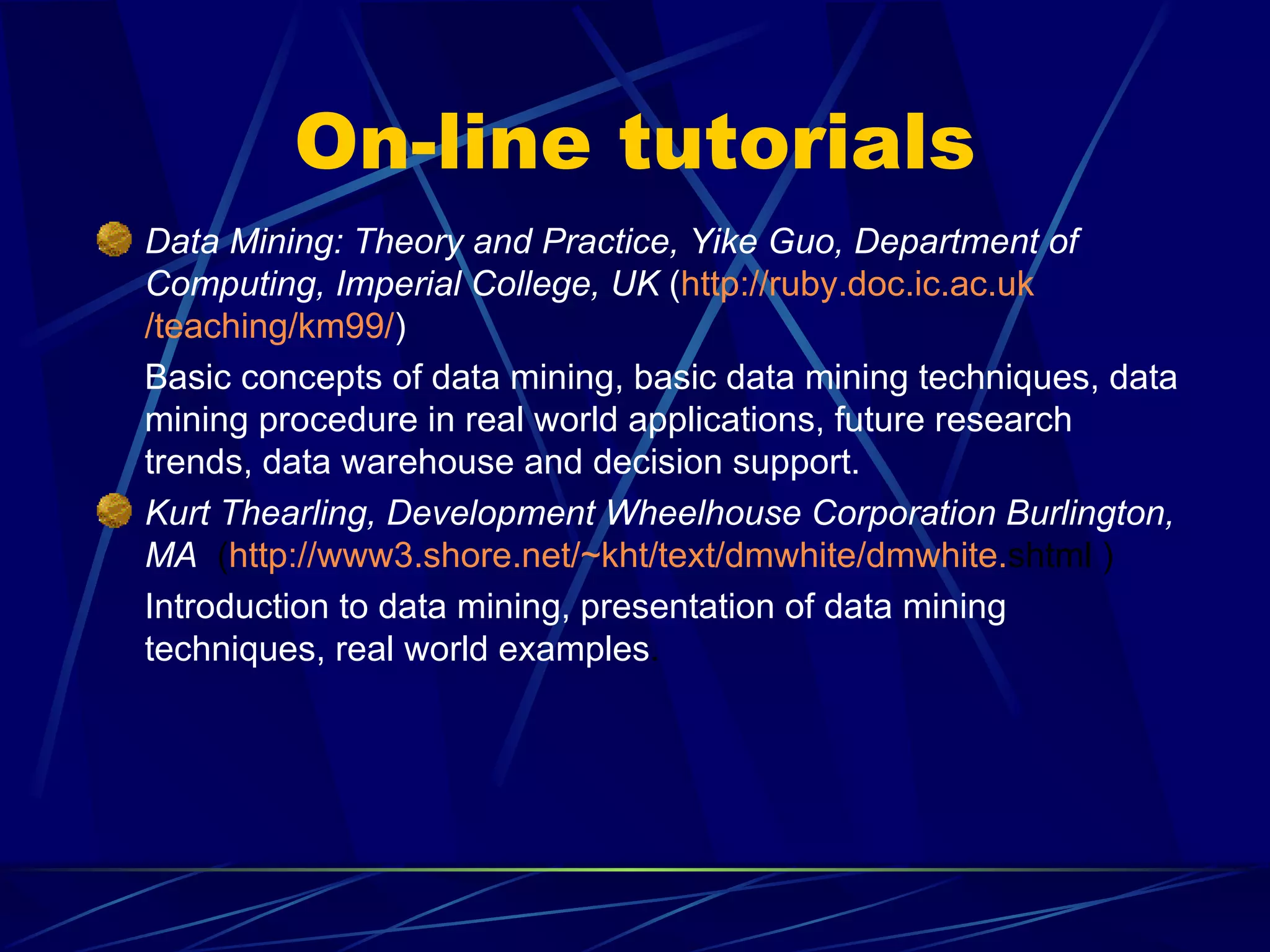 Izobrazevanje za data-mining | PPT | Computer Software and Applications | Computing