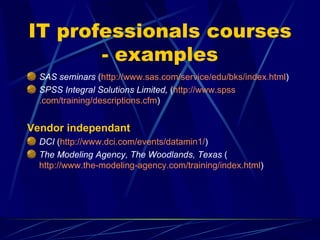 Izobrazevanje za data-mining | PPT | Computer Software and Applications | Computing