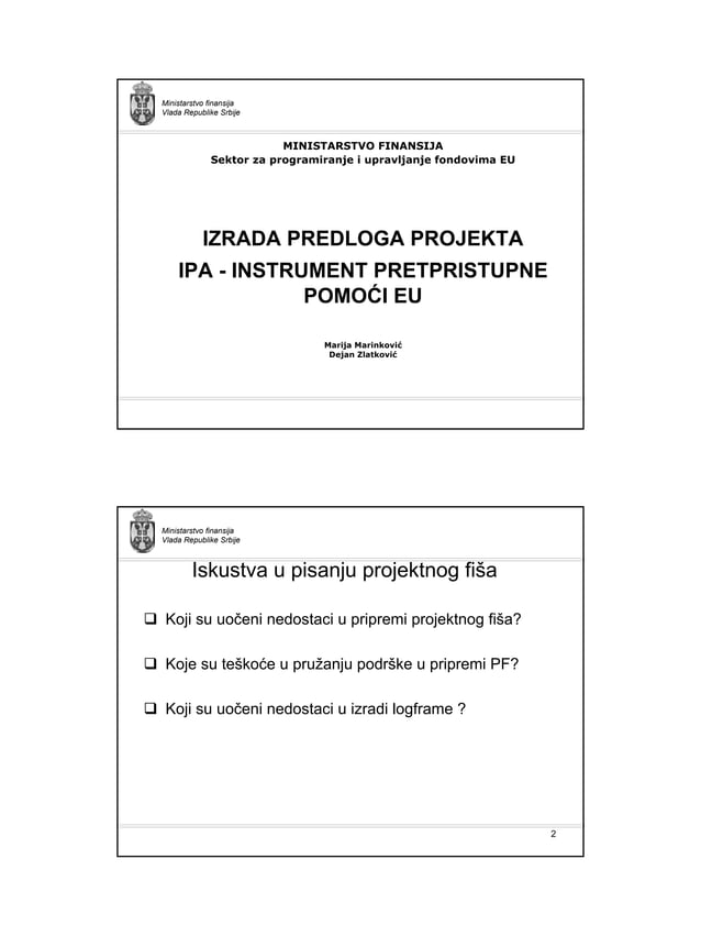 Izrada predloga projekta | PDF