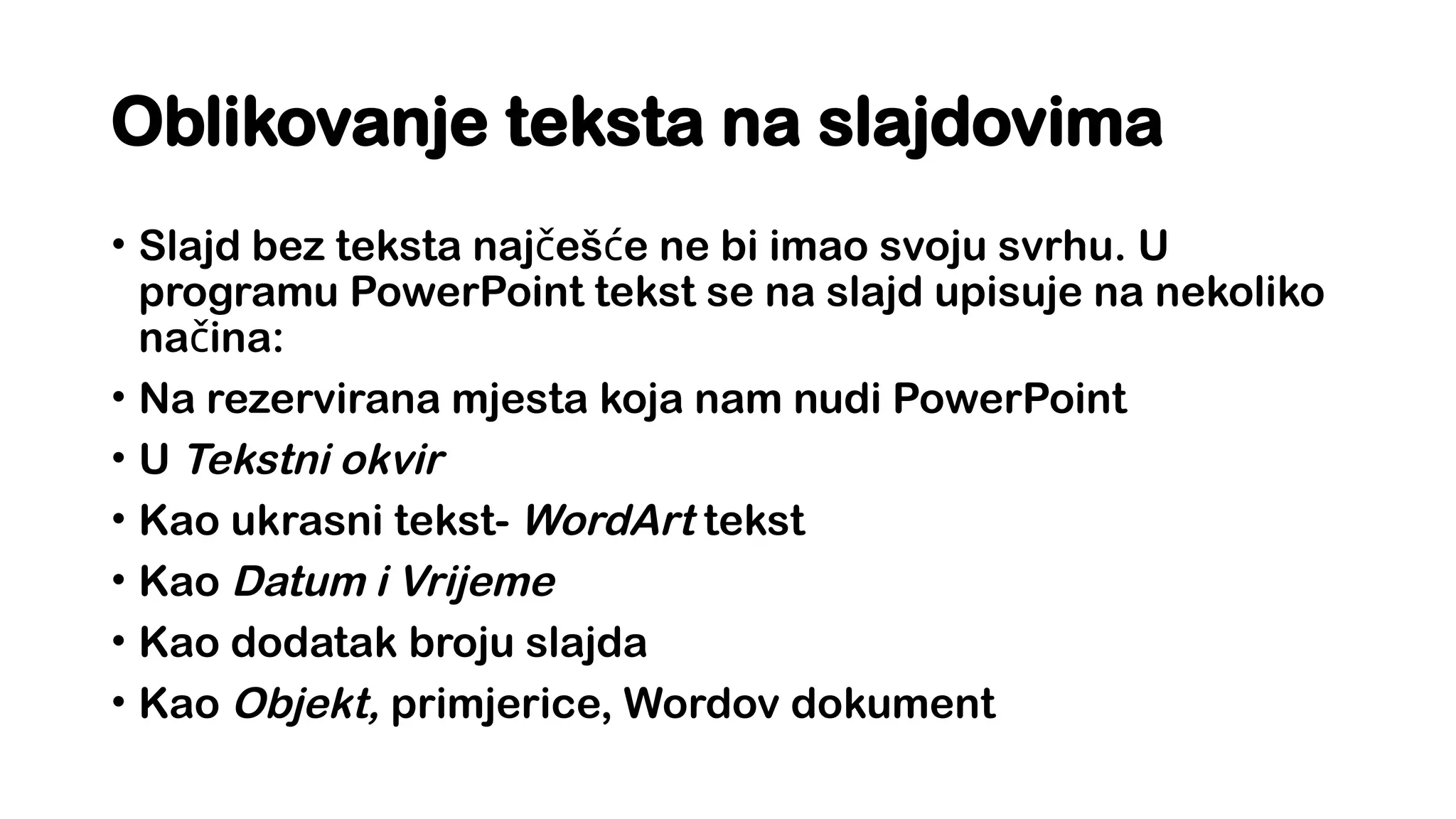 Izrada prezentacija za MS Powerpoint.... | PPTX