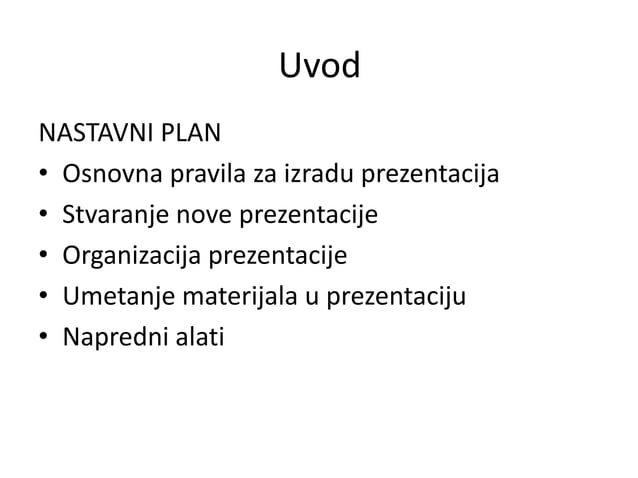 Izrada prezentacija (powerpoint) 1.dio