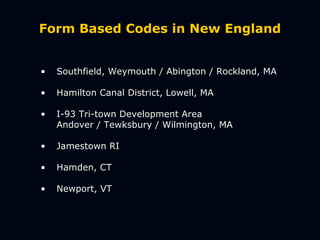 Innovative Zoning Strategies Workshop - Intro to form based codes - Part 1 | PDF