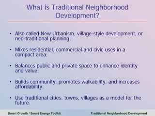 Innovative Zoning Strategies Workshop - Traditional neighborhood ...