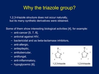 J. Bukowczan - Various methods for one pot synthesis of triazoles from ...