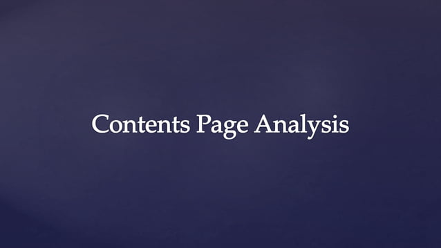 Contents Page Analysis | PPT