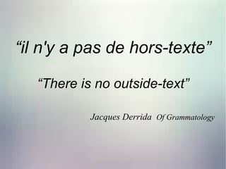J. derrida. prezentacja | PPT
