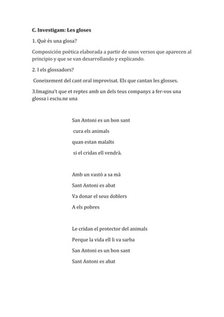 J. A. miniprojecte de Sant Antoni | DOC