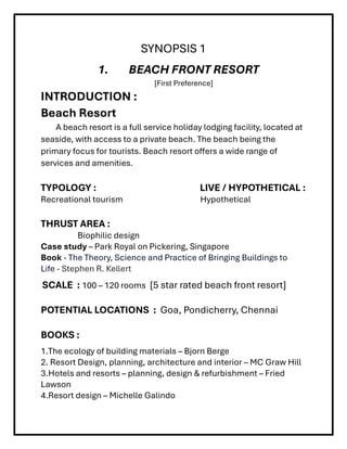 J.JAISHRI - BEACH RESORT -Thesis synopsis.pdf