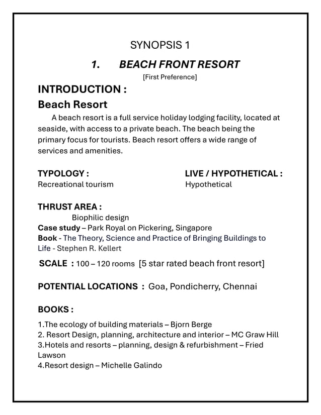 J.JAISHRI - BEACH RESORT -Thesis synopsis.pdf