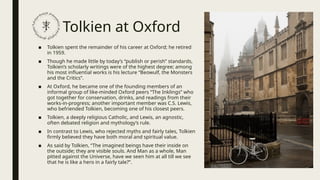 J.R.R. Tolkien's Life Power Point Presentation | PPTX