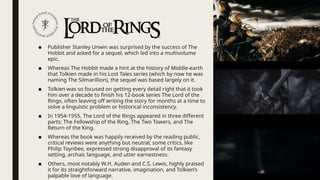J.R.R. Tolkien's Life Power Point Presentation | PPTX
