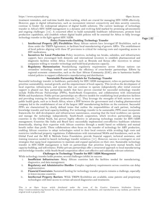 Leveraging Technology Transfer for Self-Reliance in HIV/AIDS Management ...