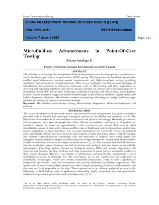 Microfluidics: Advancements in Point-Of-Care Testing (www.kiu.ac.ug) | PDF