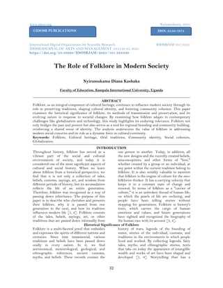 The Role of Folklore in Modern Society (www.kiu.ac.ug) | PDF