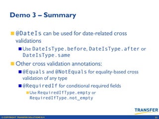 Declarative input validation with JSR 303 and ExtVal | PPT